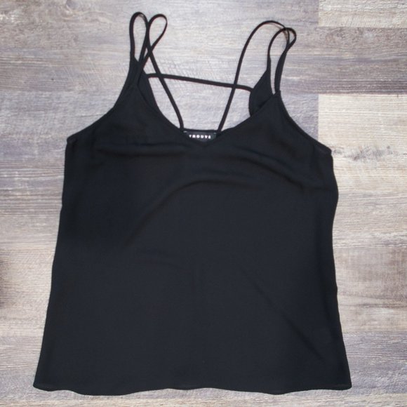 Trouve | Tops | Trouve Black Strappy Tank Top | Poshmark